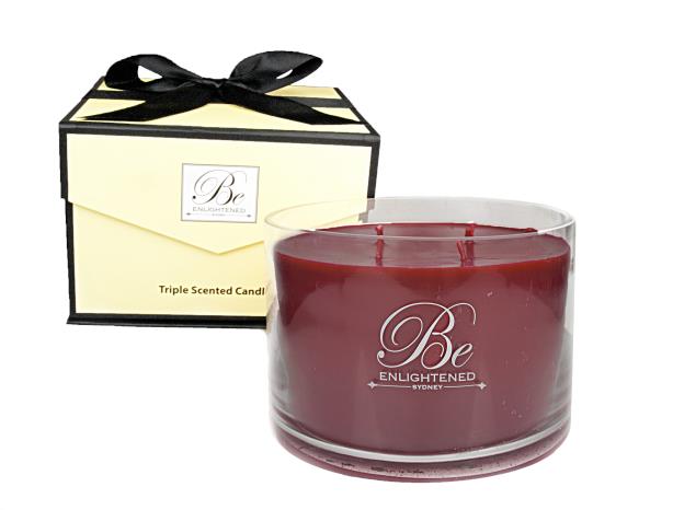 Be Enlightened Triple Scented Luxury Candle Red Roses - Vegetarian And ...